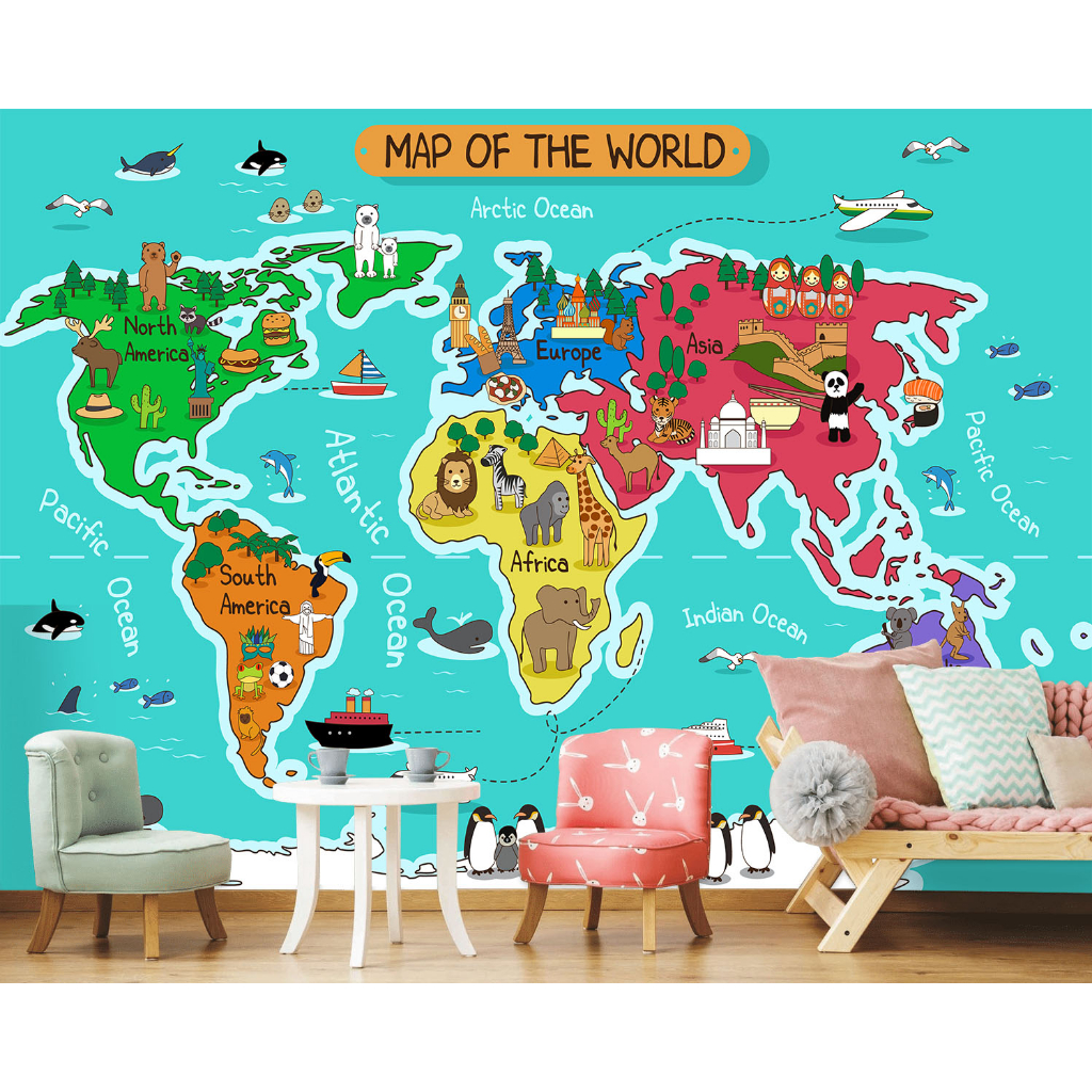 Jual Wallpaper Dinding Custom 3D Premium - Tema Peta/Maps | Shopee ...