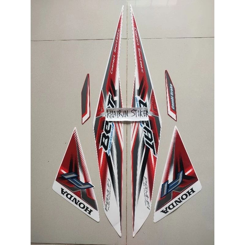 Jual striping plisir motor Honda beat th 2015 iss merah putih | Shopee ...