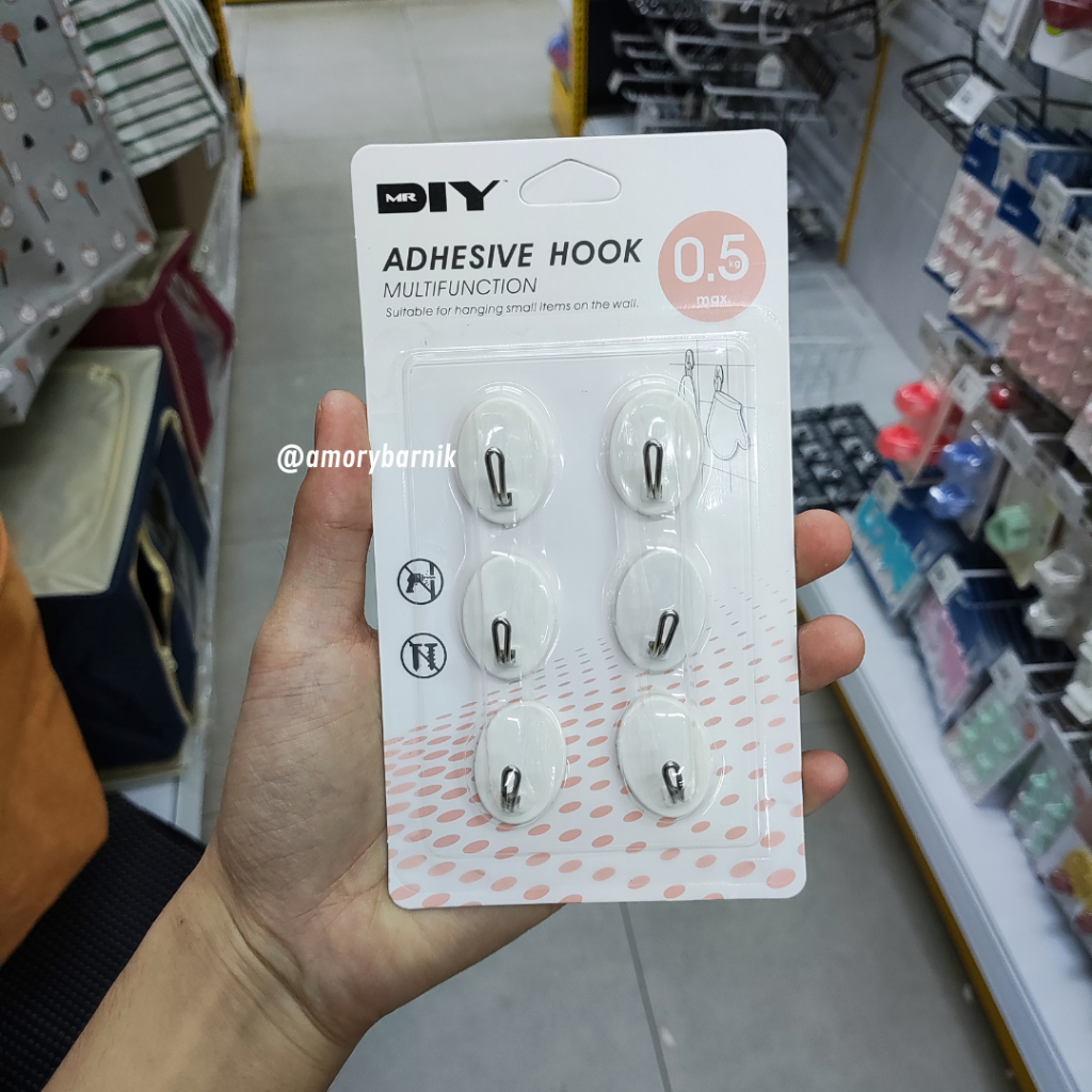 Jual Gantungan Tembok Dinding Mr DIY Adhesive Hook Multifunction isi 6pcs ( Max 0.5kg ) | Shopee ...