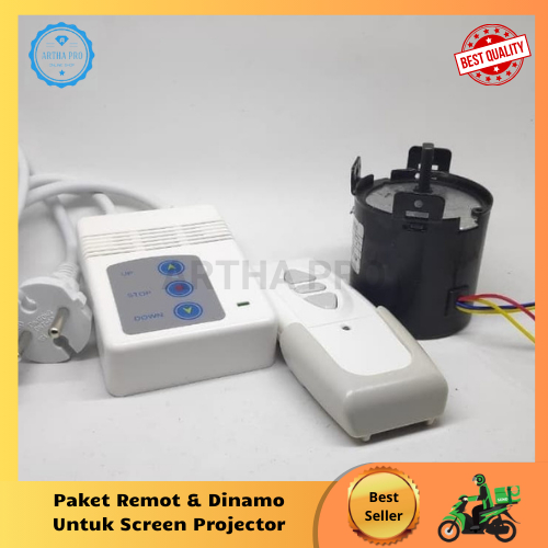 Jual Paket remot receiver dan dinamo motor layar proyektor motorized ...