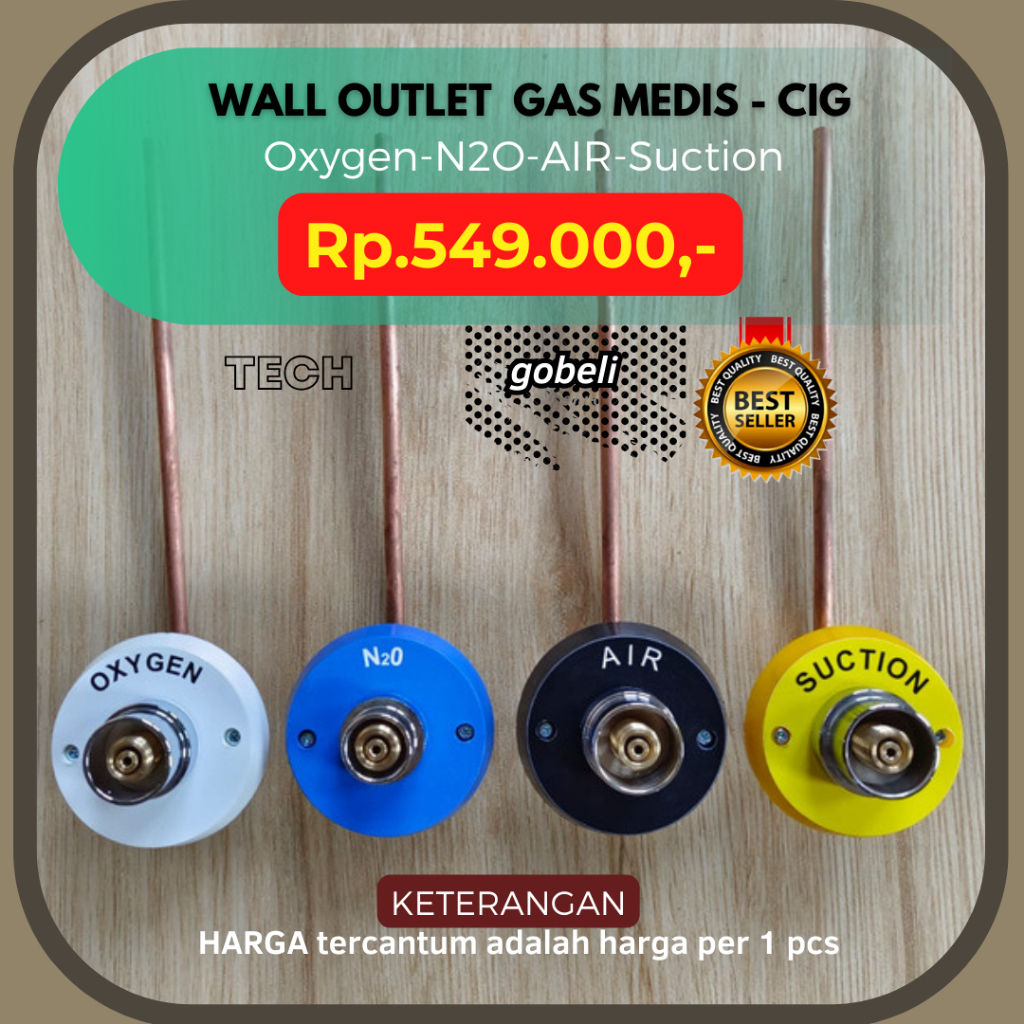 Jual Wall Outlet Gas Medis Rumah Sakit model CIG oxygen vaccum AIR N2O ...