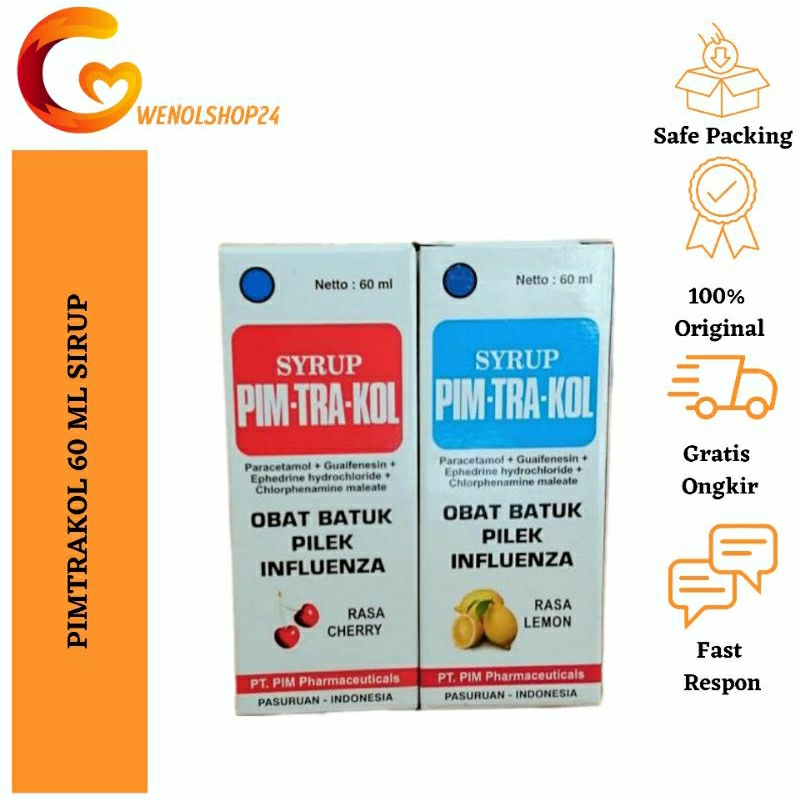 Jual Pimtrakol Cherry 60 ML Sirup Pim / Pimtrakol Lemon 60 ML Sirup Pim ...