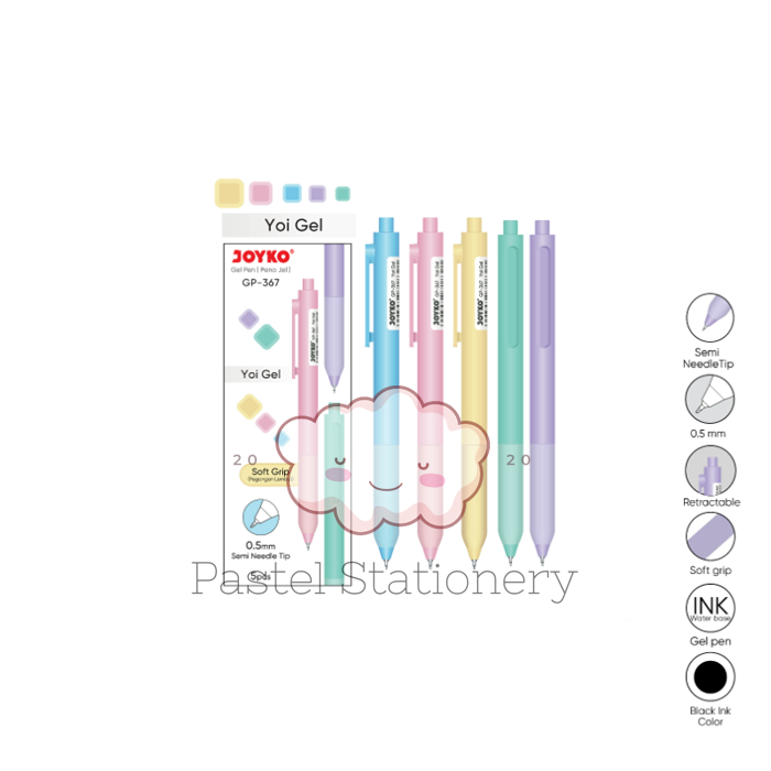 Jual Pulpen Gel Joyko Yoi Pastel GP-367 0.5mm - Bolpen Pena Gel Hitam 0 ...