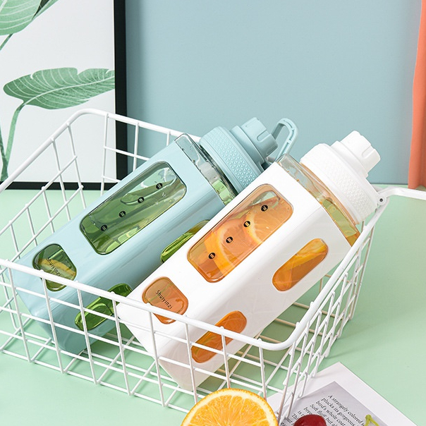 Jual BTL008 Botol Minum Plastik Cantik Air Comel Anak Sekolah Square ...