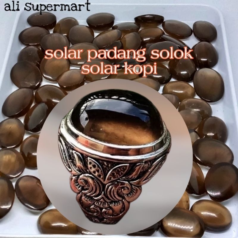 Jual Cincin batu akik solar padang solok/solar kopi asli natural/ batu ...