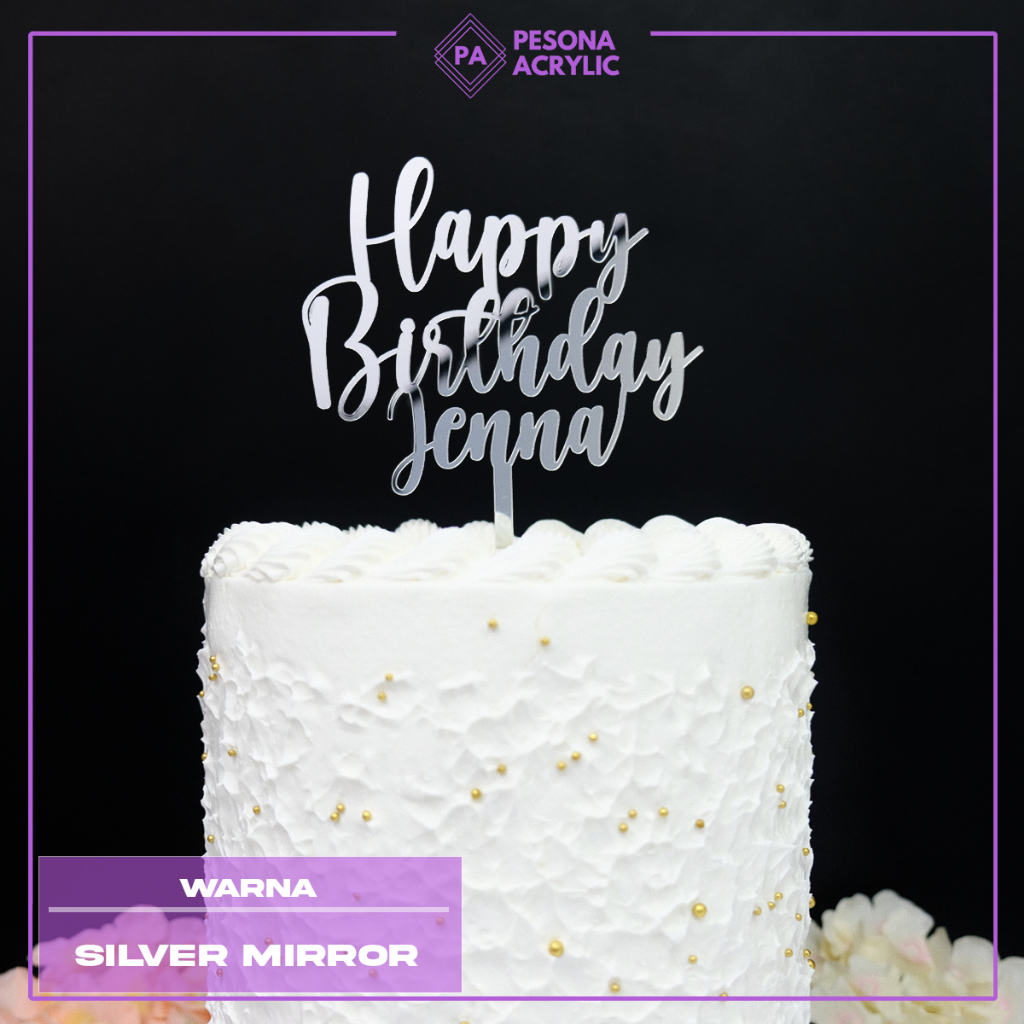 Jual Topper Cake Custom Nama/Topper Cake Gold Mirror/Topper Cake Custom ...