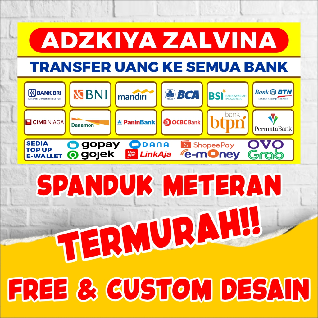 Jual Spanduk banner jasa transfer / banner konter | Shopee Indonesia