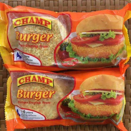 Jual CHAMP BURGER DAGING AYAM ISI 6 | Shopee Indonesia