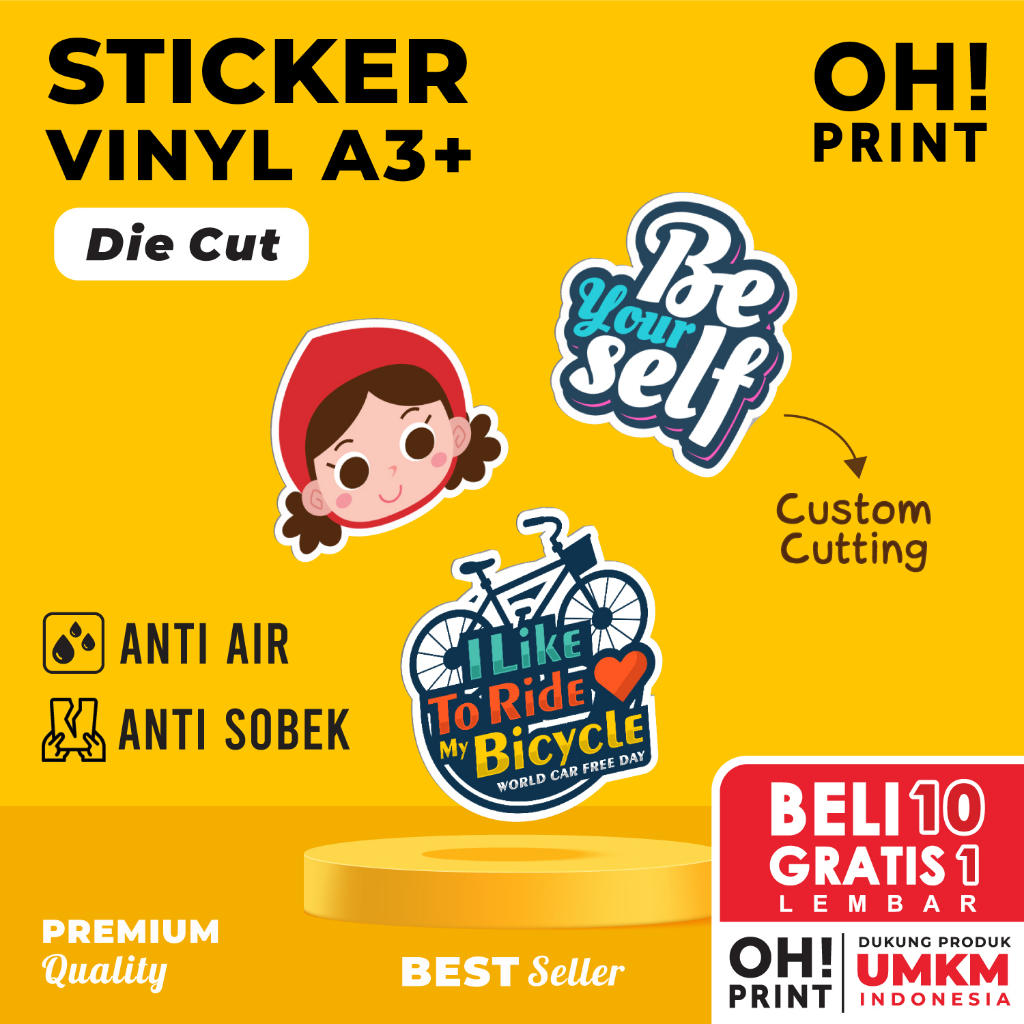 Jual Cetak Stiker Vinyl A3+ Cutting Putus Die Cut / Cetak Stiker ...