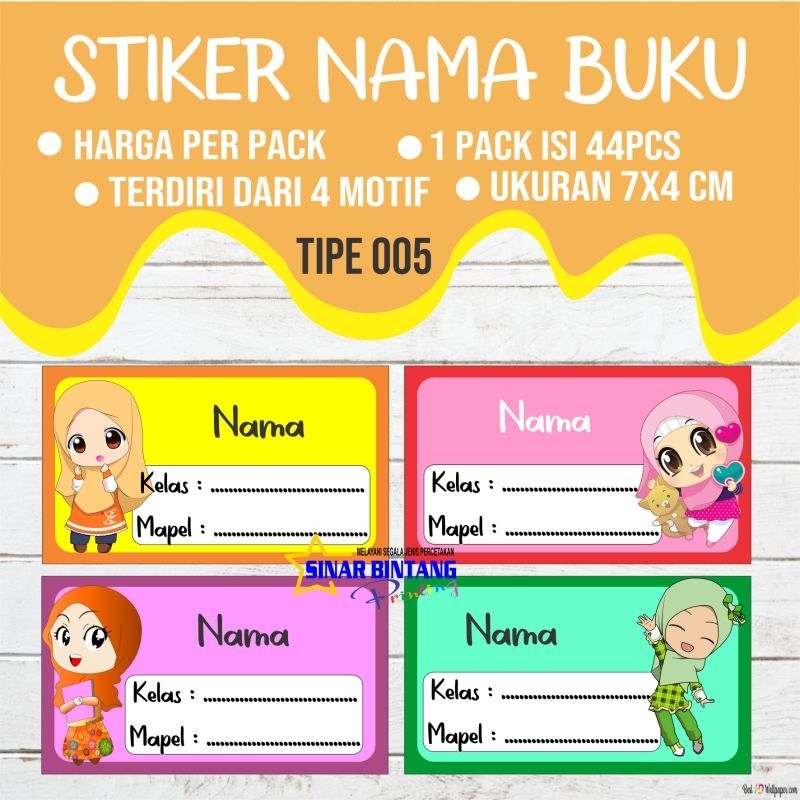 Jual Mohon baca keterangan dulu ya.. 44pcs stiker nama buku/ stiker ...