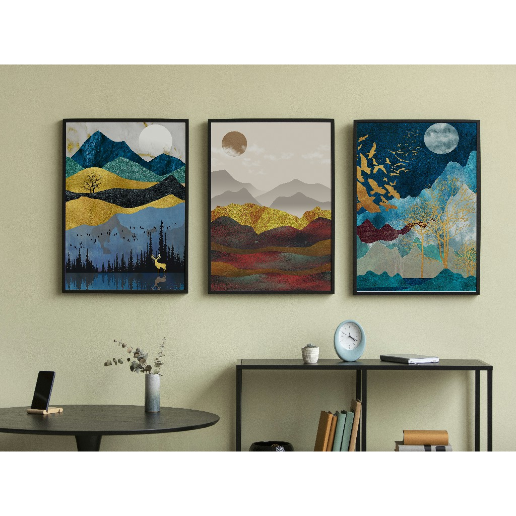 Jual Lukisan Print Poster Pemandangan Dekorasi Dinding Minimalis Wall ...