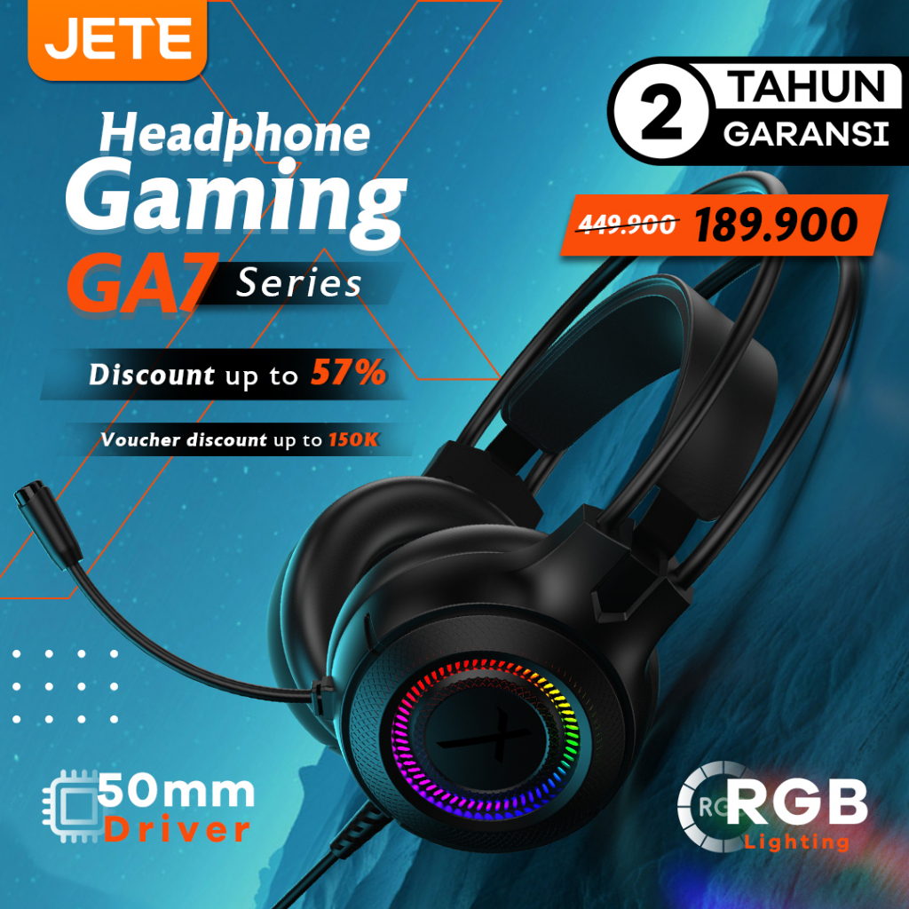 Jual Headset Gaming Headphone Gaming Noise Cancelling JETEX GA7 ...
