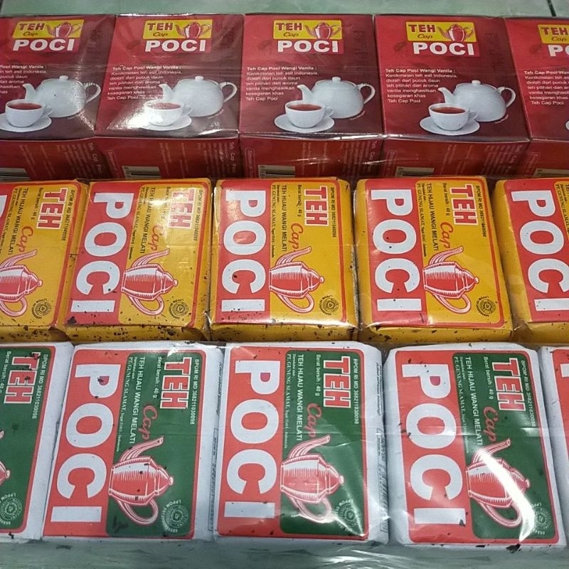 Jual teh poci tubruk/bubuk kuning, hijau, merah isi 10 pcs | Shopee ...