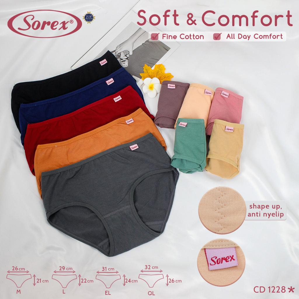 Jual (1 Paket Isi 3 Pcs) Cd Sorex 1228 Midi Super Soft | Celana Dalam Wanita Midi Katun | Shopee ...