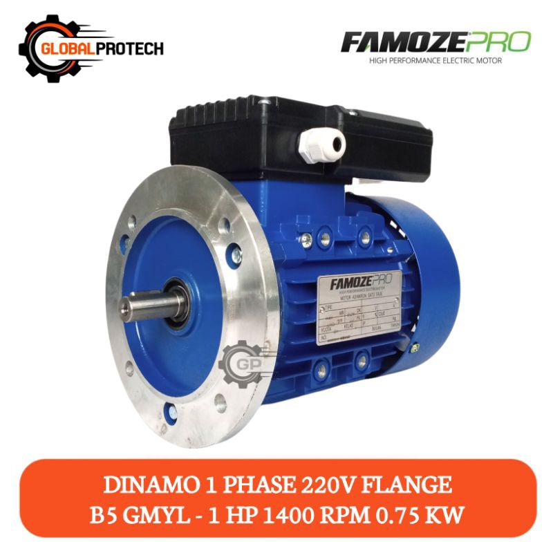 Jual Dinamo B5 Flange 1 HP 1400 RPM 1 Phase Famoze Pro Tipe GMYL Flange Vertikal Elektro Motor ...