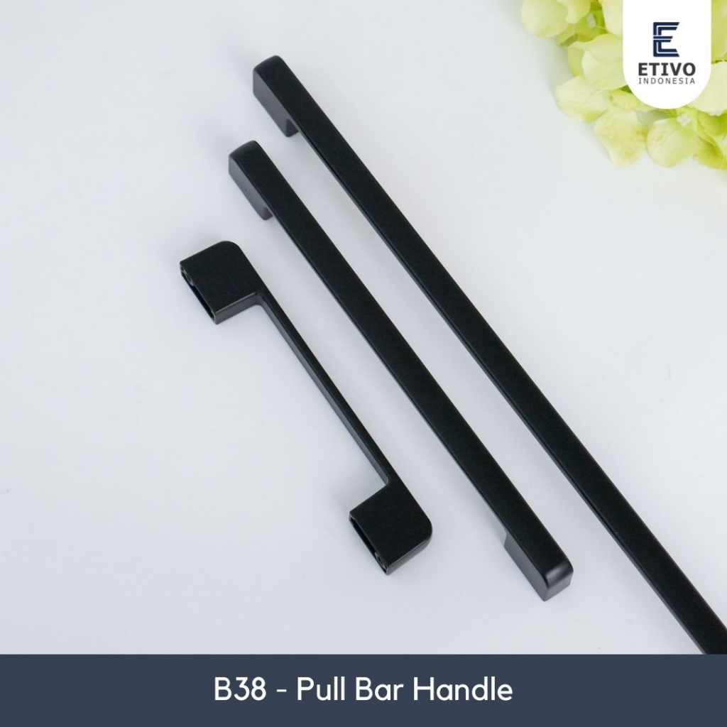 Jual B38 Etivo Pull Bar Handle Black | Tarikan Laci | Gagang Pintu Lemari | Shopee Indonesia