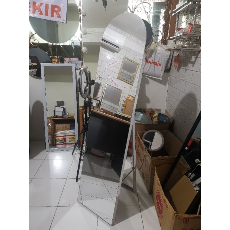 Jual KACA CERMIN STANDING FRAMELESS OVALE CERMIN BERDIRI ROUNDED ...
