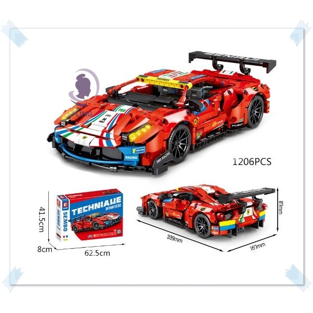 Jual Sembo Block Techniaue Red Sports Car Vehicle - 701950 - 1260 pcs ...