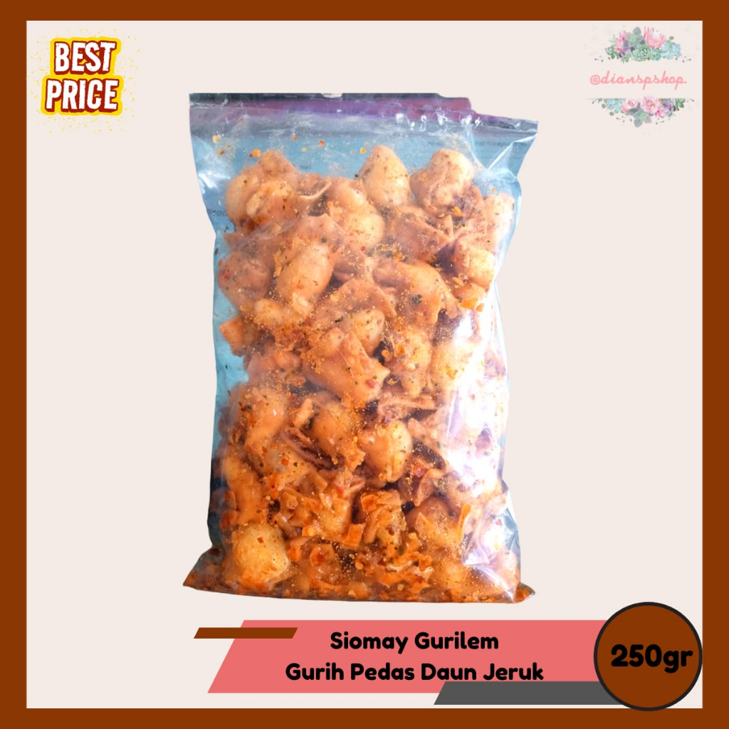 Jual Siomay Gurilem Cemilan Gurih Pedas Daun Jeruk 250gr | Shopee Indonesia