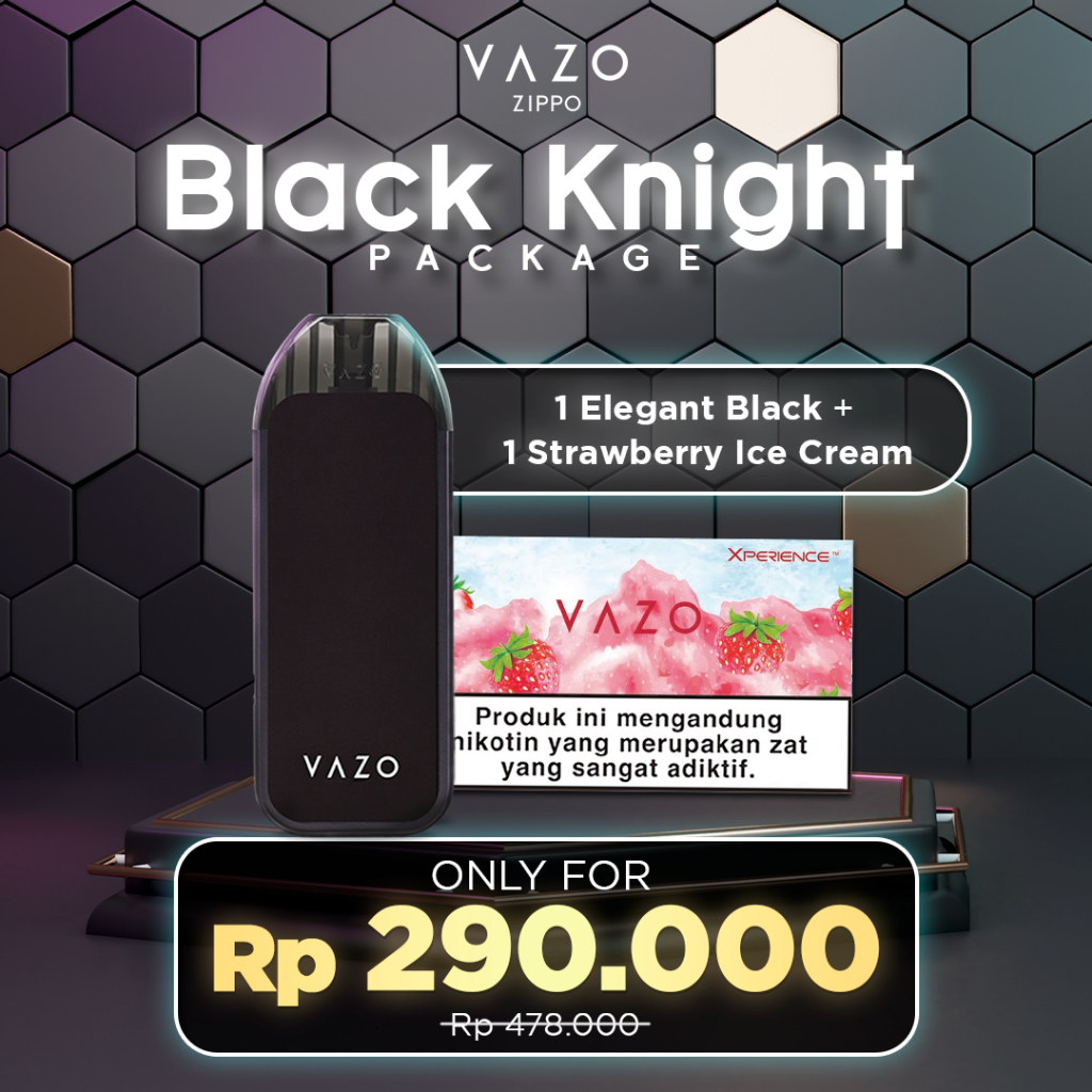 Jual VAZO Zippo Vape - Black Knight Package Elegant Black + Strawberry ...