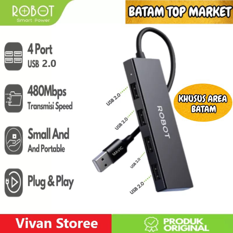 Jual USB HUB 4 PORT ROBOT H130 | Shopee Indonesia