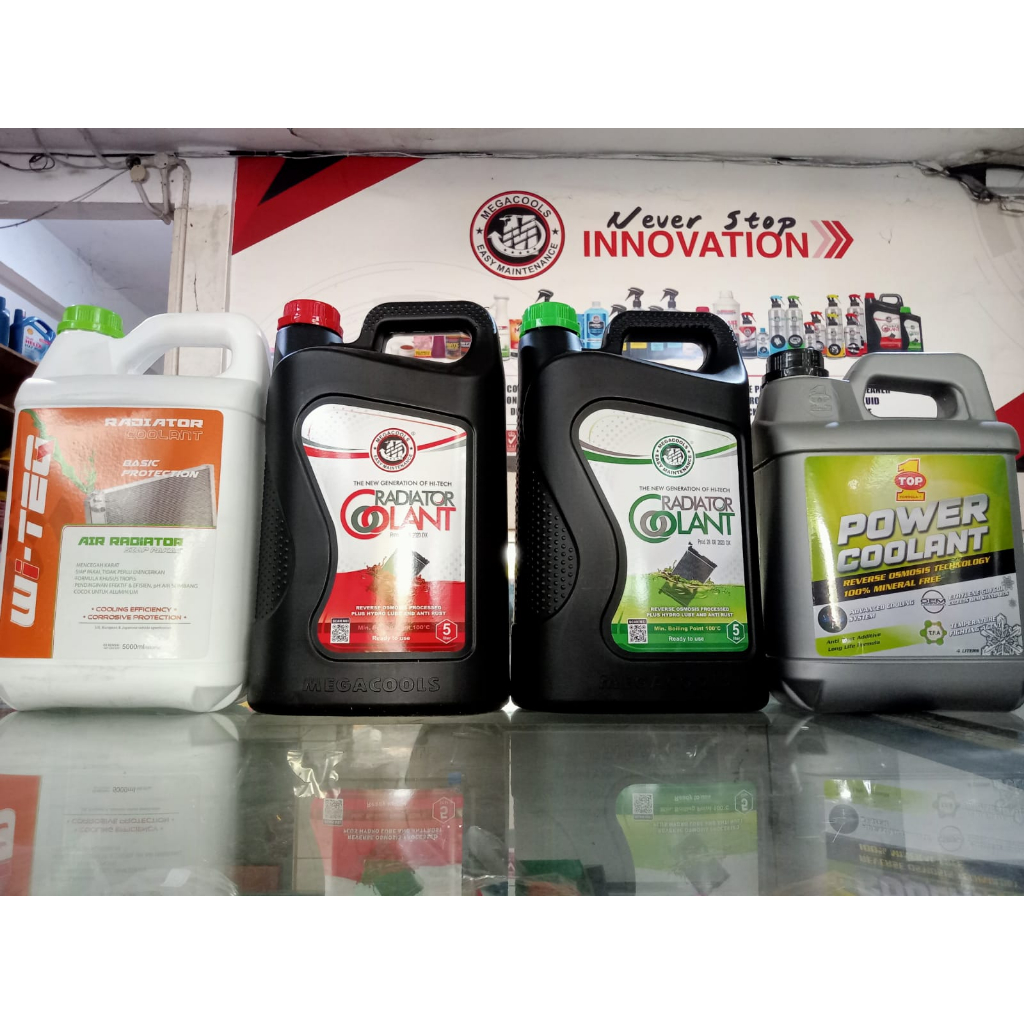 Jual Cairan , Air Radiator Coolant Warna Hijau & Merah Kemasan Galon ...