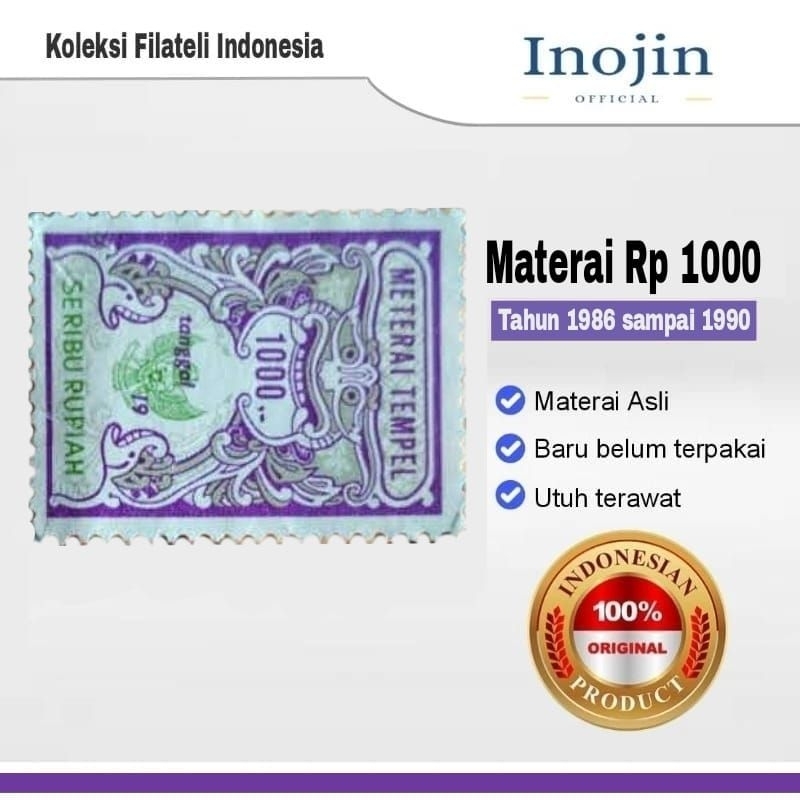 Jual Materai 1000 Tahun 1986 1987 1988 1989 1990 Perangko Matrai Tempel ...