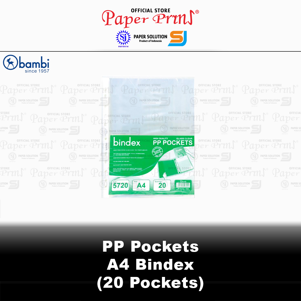 Jual PP Pocket Plastik Sheet Protector A4 Bindex Bambi | Shopee Indonesia