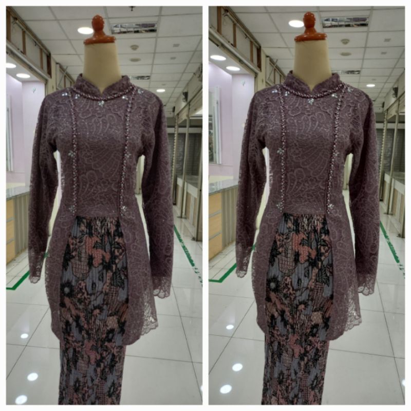 Jual NEW SETT SET KEBAYA LAKSHMI MODERN BAHAN BRUKAT MUTIARA SERAGAMAN ...