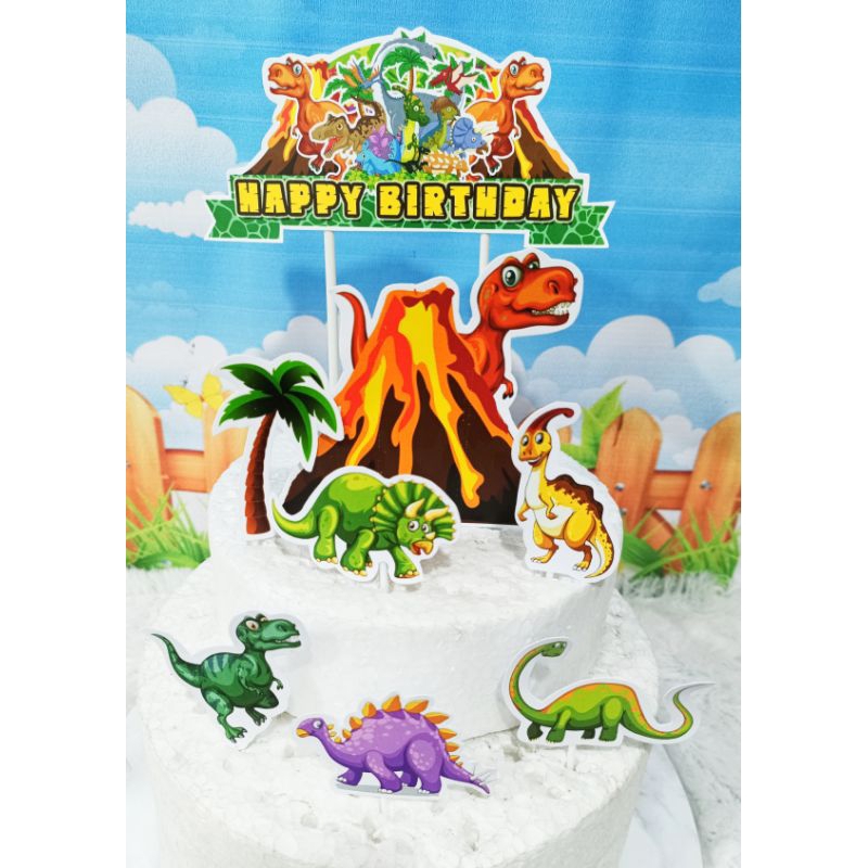 Jual Cake topper DINOSAURUS/Topper kue dinosaurus/Hiasan kue DINOSAURUS ...