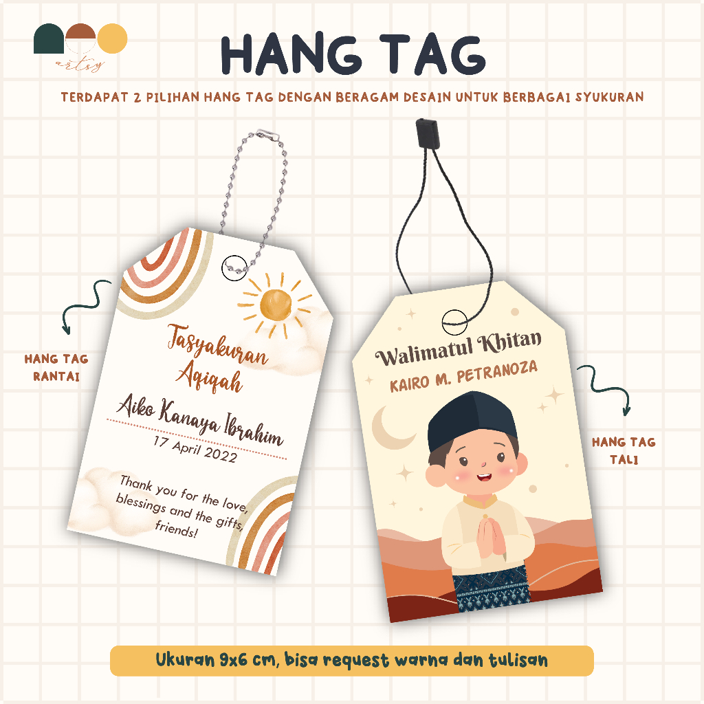 Jual Hang Tag Ulang Tahun Anak Custom - Hang Tag Khitan Anak Custom ...