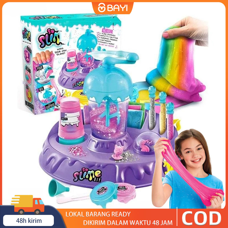 Jual Mainan Slime Anak DIY Slime palette isi slime warna warni isi ...
