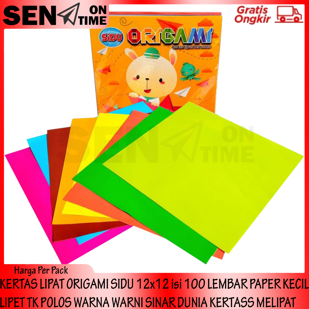 Jual ORIGAMI SIDU KERTAS LIPAT ORI GAMI 12x12 isi 100 LEMBAR PAPER ...