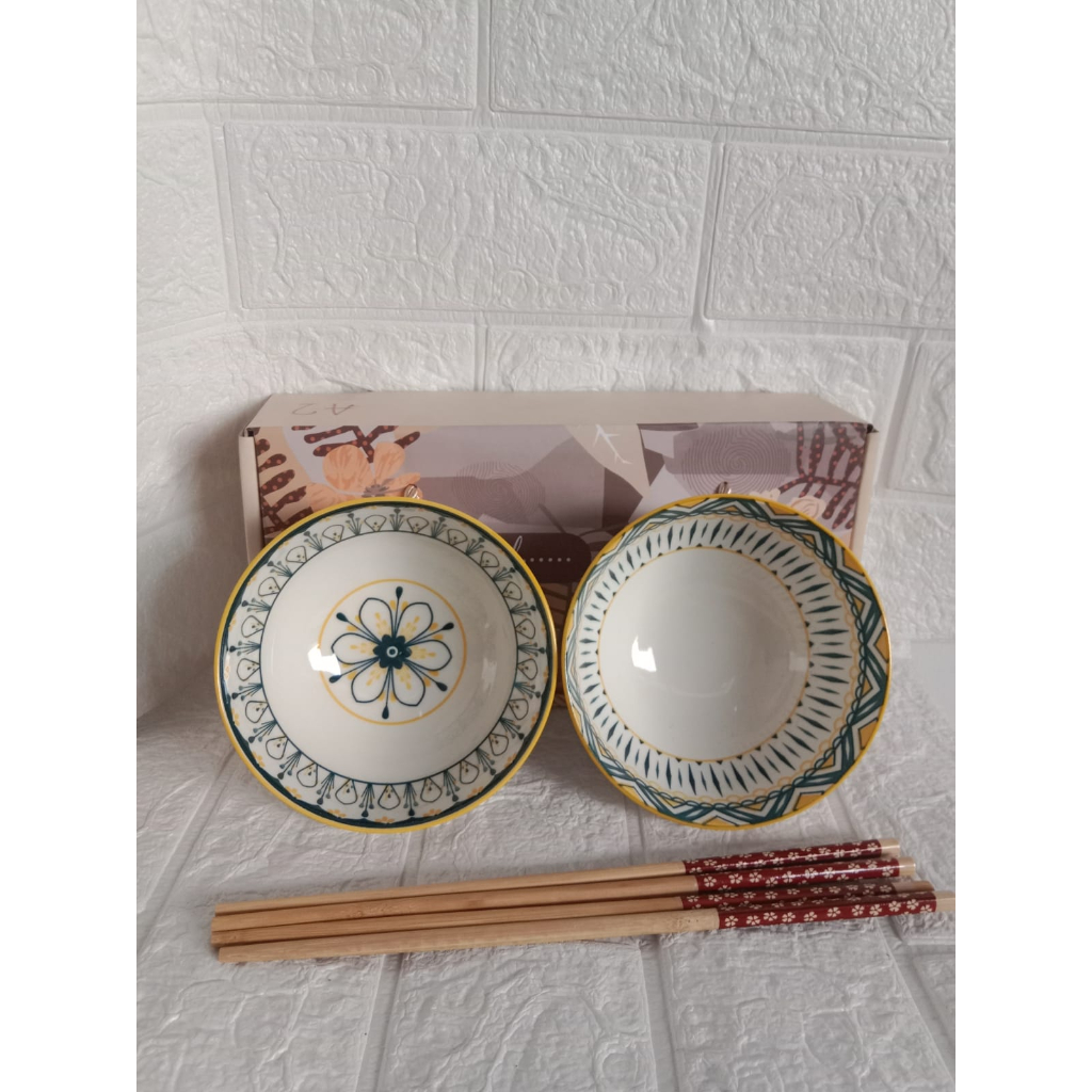 Jual SOUVENIR MANGKOK SET ISI 2 ATAU 4 MANGKOK KERAMIK / MANGKOK JEPANG ...