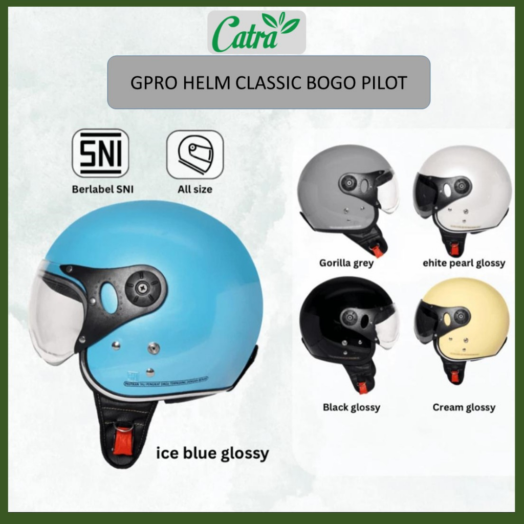 Jual Helm Bogo Pilot Dewasa Helem Retro Pria Wanita Cepol SNI Full ...