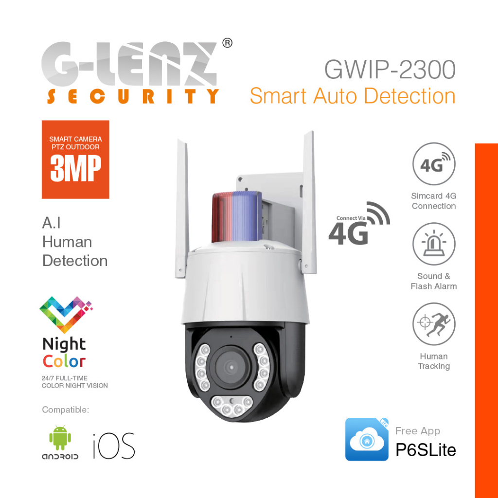 Jual GLENZ CCTV SIM CARD 4G PTZ CAMERA 3MP - GWIP 2300 | Shopee Indonesia