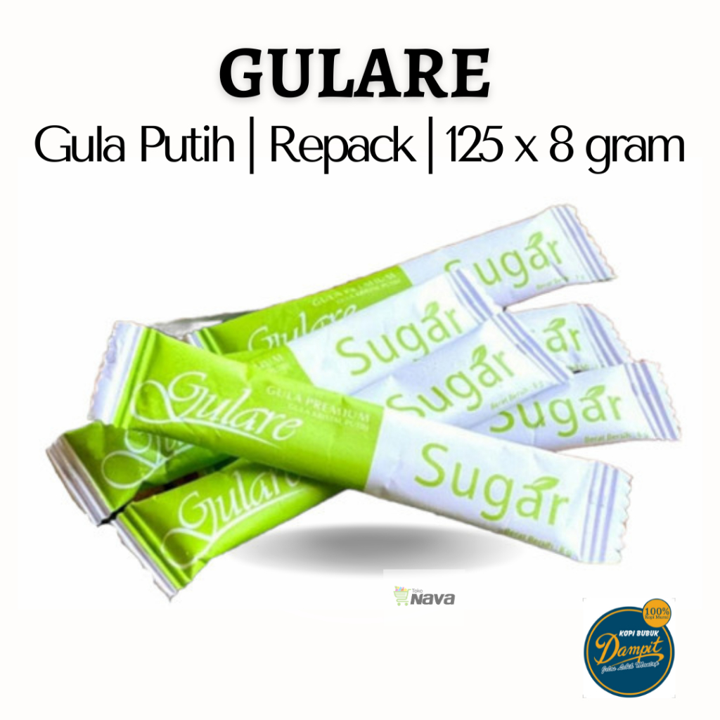 Jual Gulare Gula Putih Stick Repack 8 gr x 125 bj / Gulare Stick Repack ...