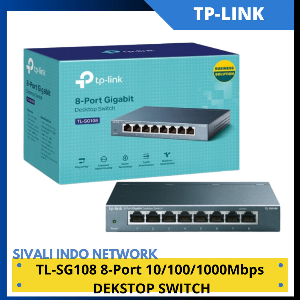 Jual Tp-link TL-SG108 8-Port 10/100/1000Mbps Desktop Switch | Shopee Indonesia