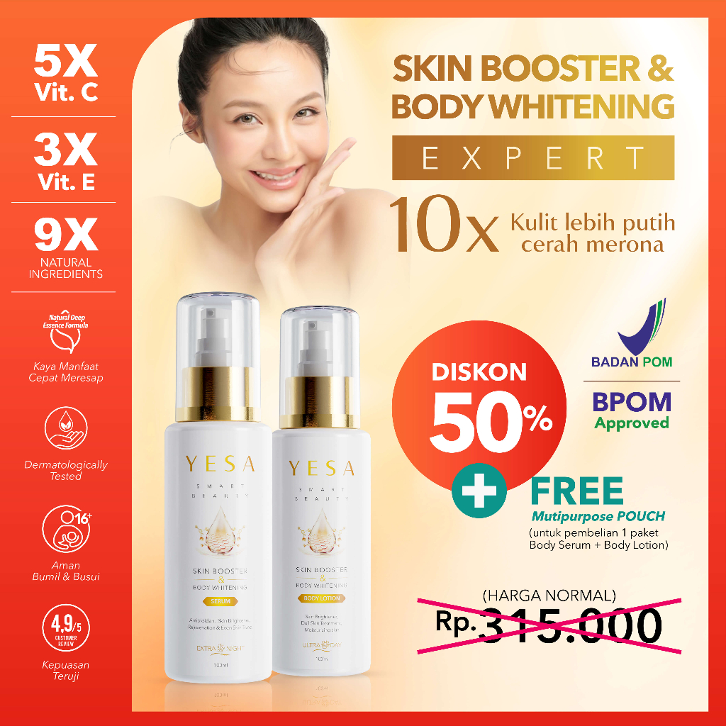 Jual YESA Skin Booster & Body Whitening Expert, Body Serum + Whitening ...