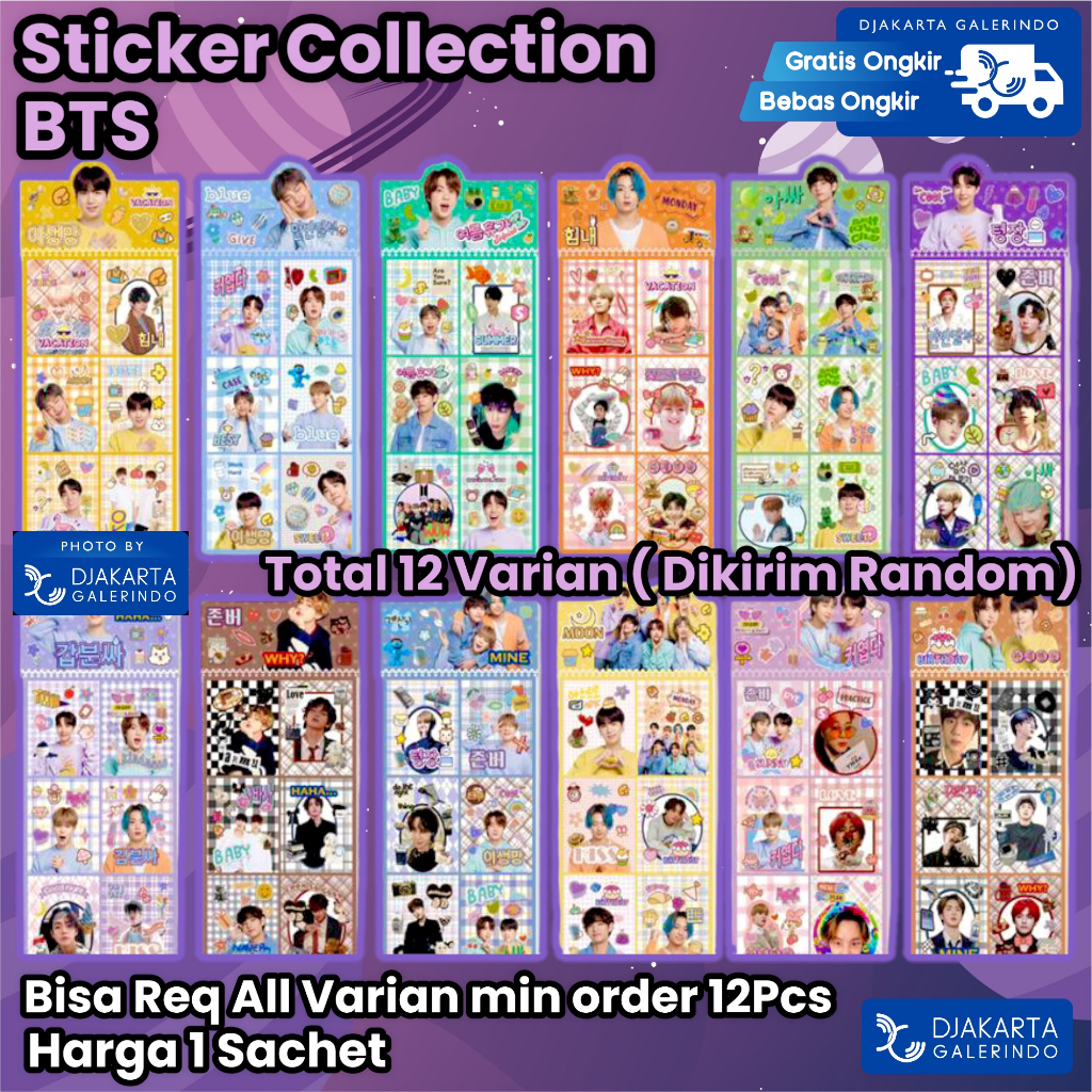 Jual Sticker Sachet KPOP BTS BT21 Jungkook V Jimin SUGA RM Jin Jhope ...