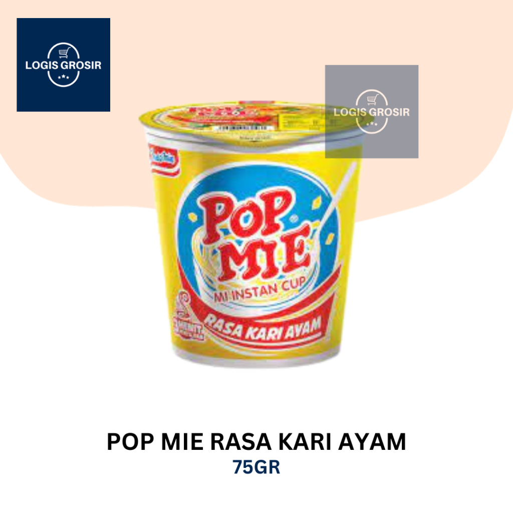 Jual Pop Mie Mi Instan Cup Rasa Kari Ayam 75g gr Kuning Popmie Grosir ...