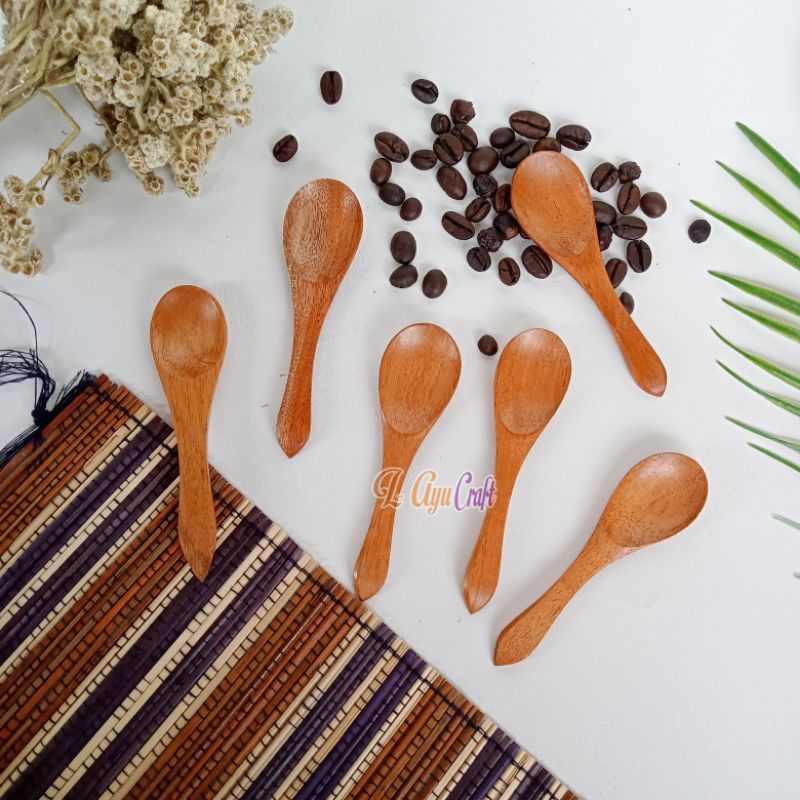 Jual L-AYUCRAFT Sendok teh kayu mahoni 10cm | Shopee Indonesia