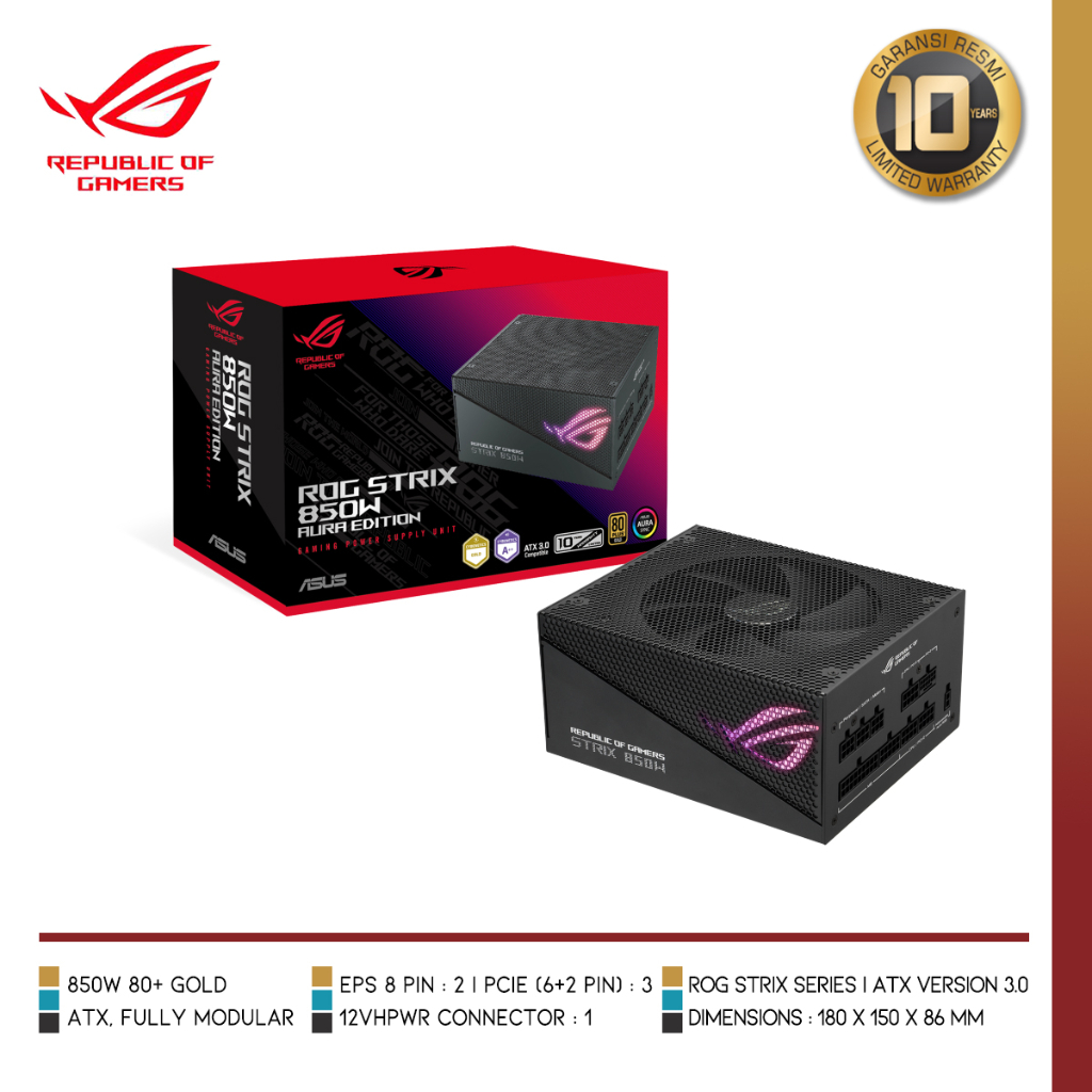 Jual ASUS ROG STRIX 850W Gold Aura Edition | Shopee Indonesia