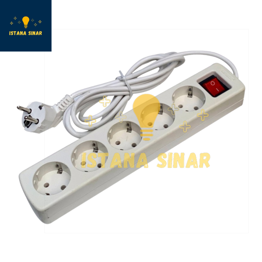 Jual STOP KONTAK + KABEL 5 LUBANG 3 METER 3M COLOKAN LISTRIK STOPKONTAK | Shopee Indonesia