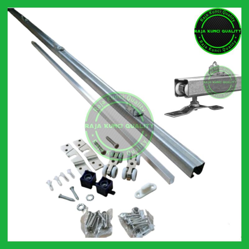 Jual REL PINTU GESER GALVANIS(BESI) 240 CM/REL PINTU SLEDING/SLIDING ...