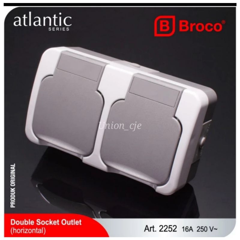 Jual Broco Atlantic 2252 & 2151 Stopkontak 2 Lubang OB Horizontal ...
