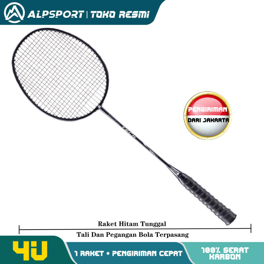 Jual ALPSPORT RR【2Raket + Tas】4U G5 100% Serat Karbon Penuh Desain Asli ...