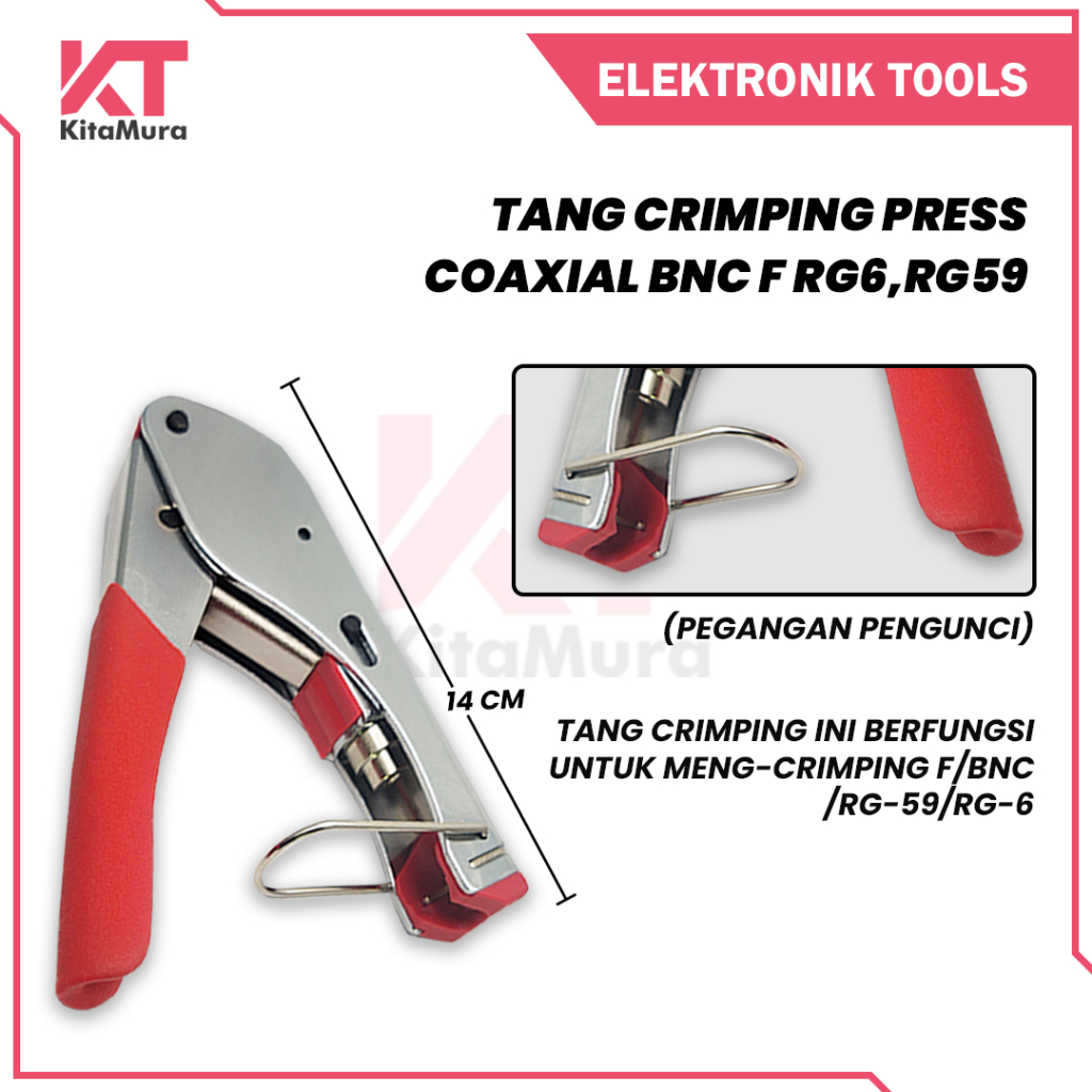 Jual Tang Crimping Press Compression Coaxial BNC F RG6 RG59 HT-H518A ...