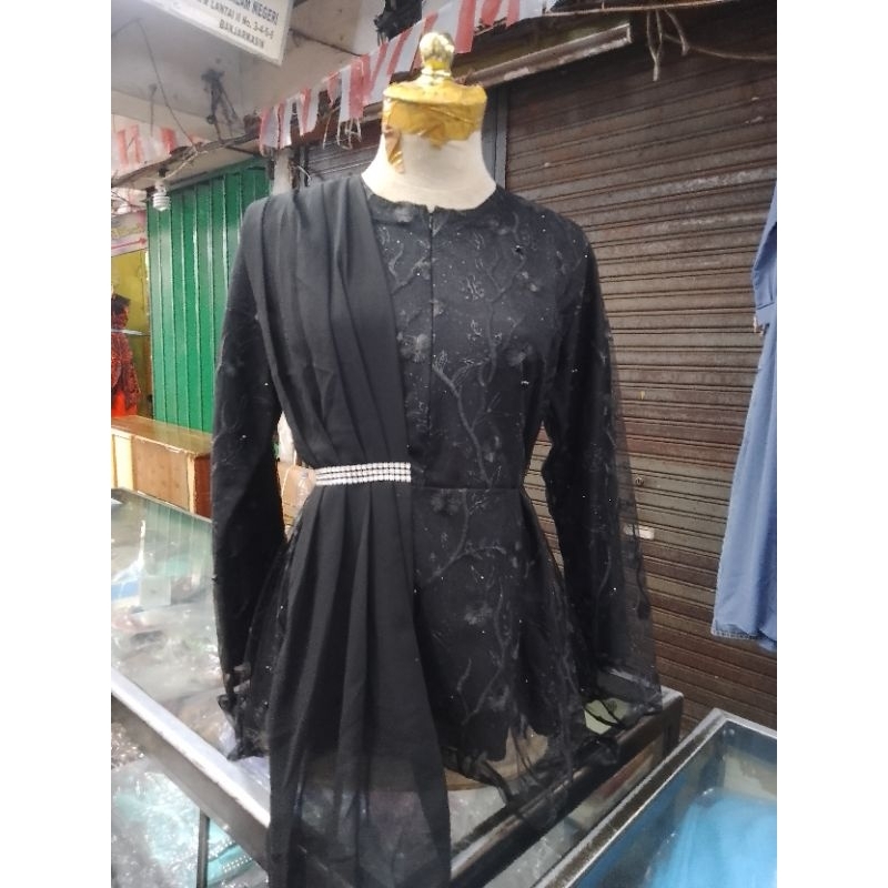 Jual Kebaya Modern Selendang Tile Bordir Mutiara / kebaya wisuda ...