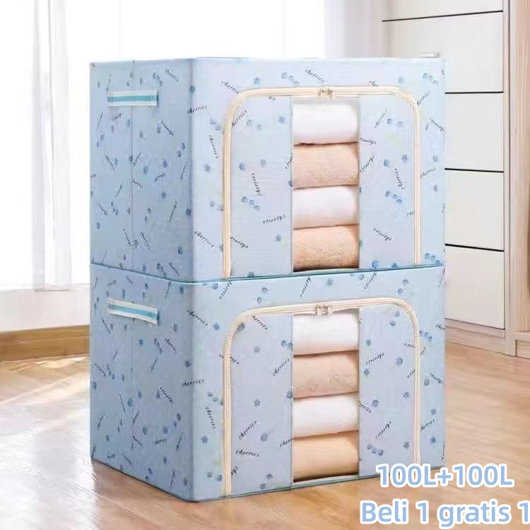 Jual 66L 100L 150L oxford kotak penyimpanan Lipat storage box pakaian ...